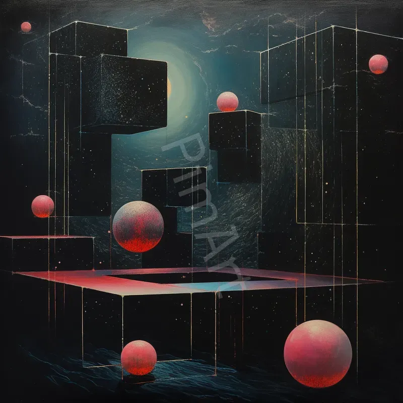 Abstract Geometric Particles Art Midjourney Prompt | PromptBase