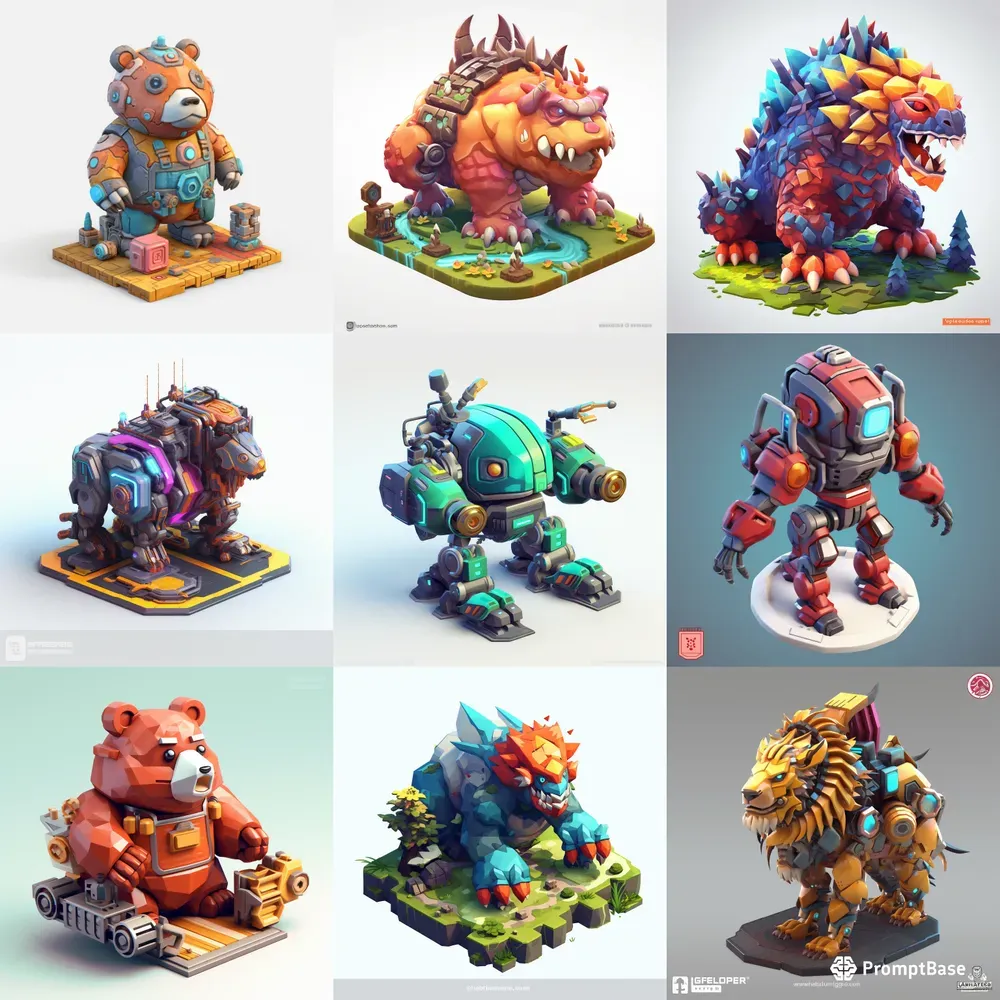 3D Isometric Character Game Assets Midjourney Prompt | PromptBase
