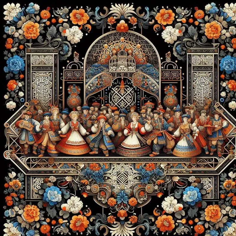 Folklore Fusion Pattern Illustrations DALL·E Prompt | PromptBase