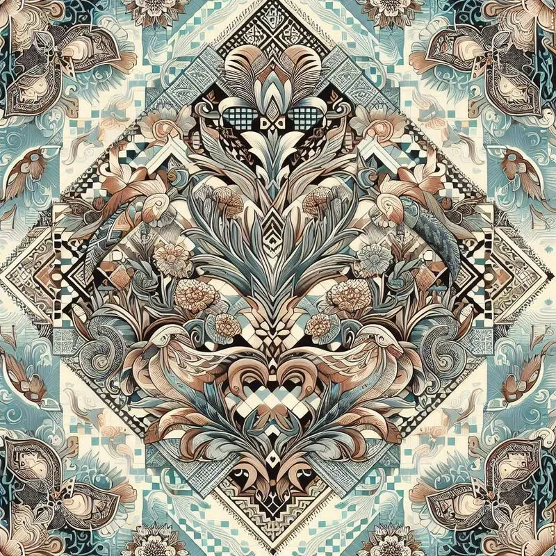 Folklore Fusion Pattern Illustrations DALL·E Prompt | PromptBase