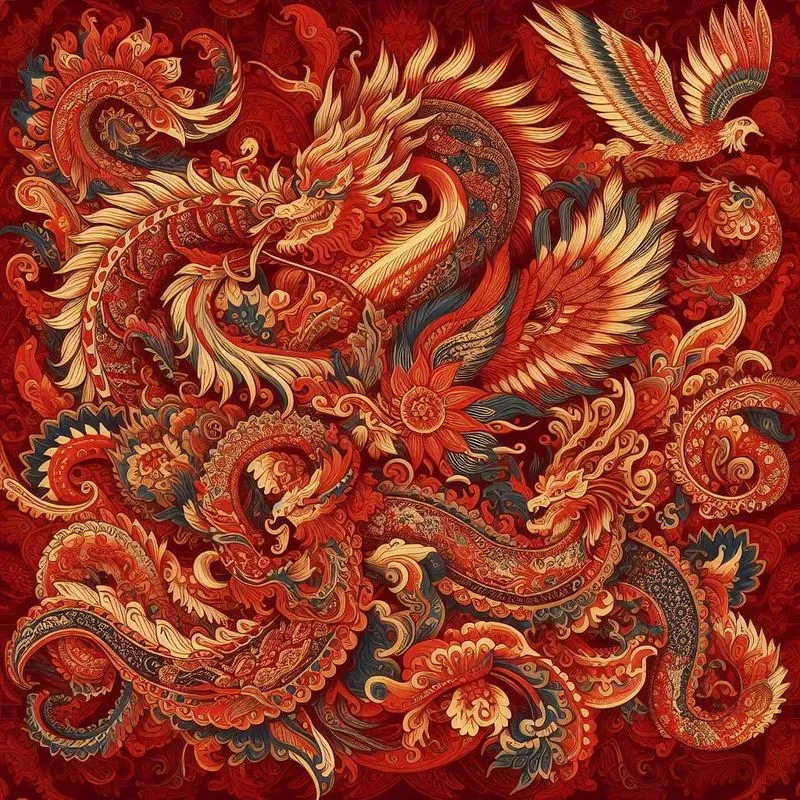 Folklore Fusion Pattern Illustrations DALL·E Prompt | PromptBase