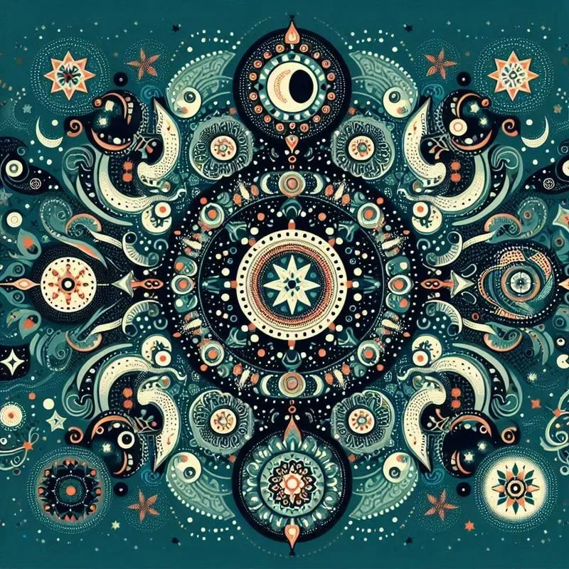 Folklore Fusion Pattern Illustrations DALL·E Prompt | PromptBase