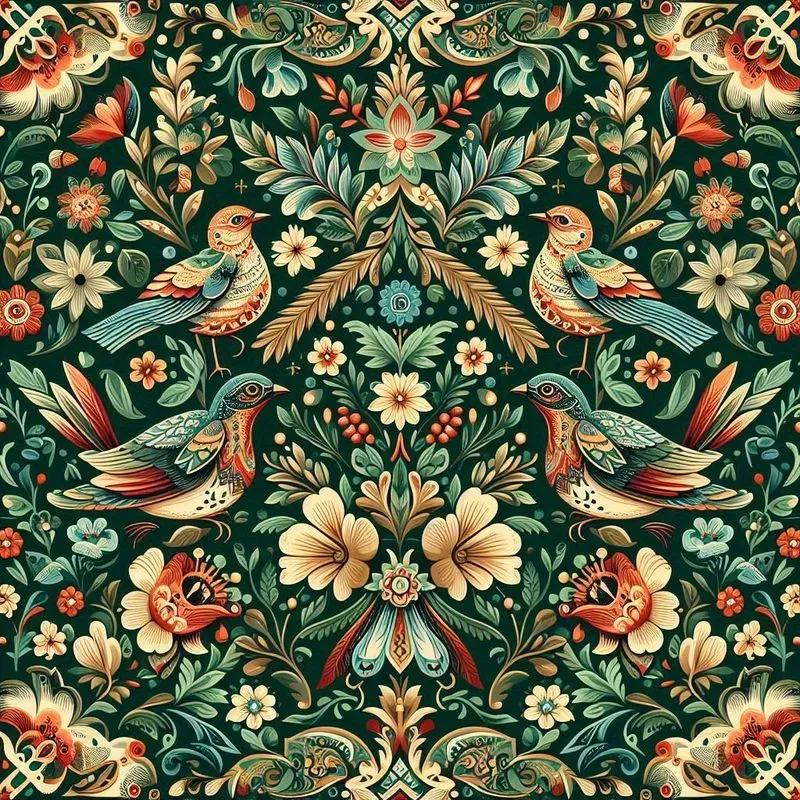 Folklore Fusion Pattern Illustrations DALL·E Prompt | PromptBase