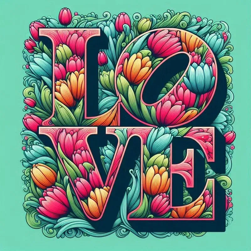 Cheerful Signs Made Of Blooming Flowers DALL·E Prompt | PromptBase