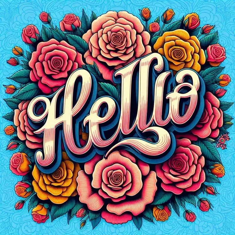 Cheerful Signs Made Of Blooming Flowers DALL·E Prompt | PromptBase