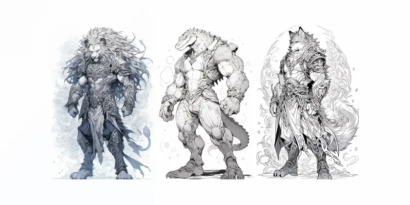 Humanoid Coloring Pages Generator App | PromptBase