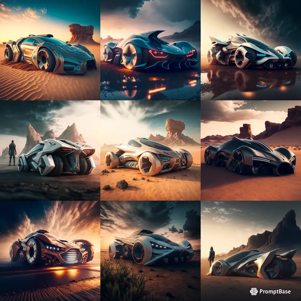 Futuristic Rides Luxury Cars On Mars Midjourney Prompt | PromptBase
