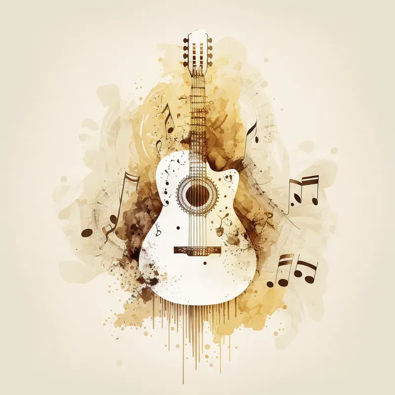 Watercolor Musical Instrument Prints Midjourney Prompt | PromptBase