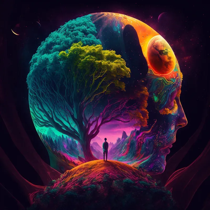 Magical Psychedelic Planet Wallpapers Midjourney Prompt | PromptBase