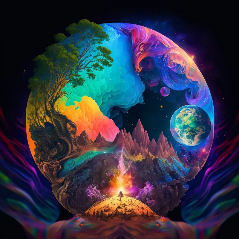 Magical Psychedelic Planet Wallpapers Midjourney Prompt | PromptBase