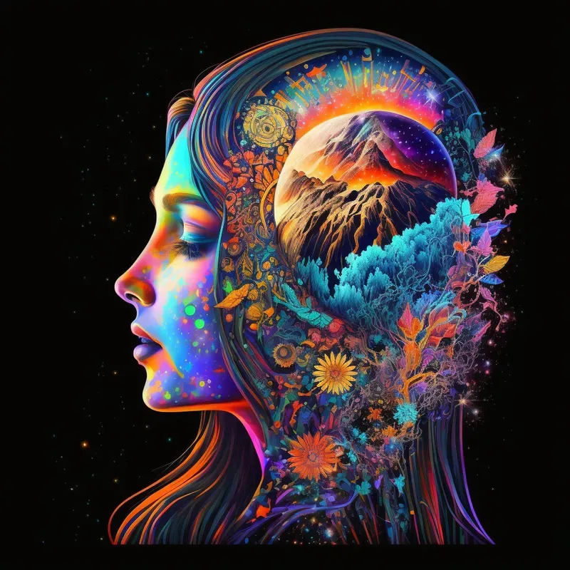 Psychedelic Humans Wallpapers Midjourney Prompt | PromptBase