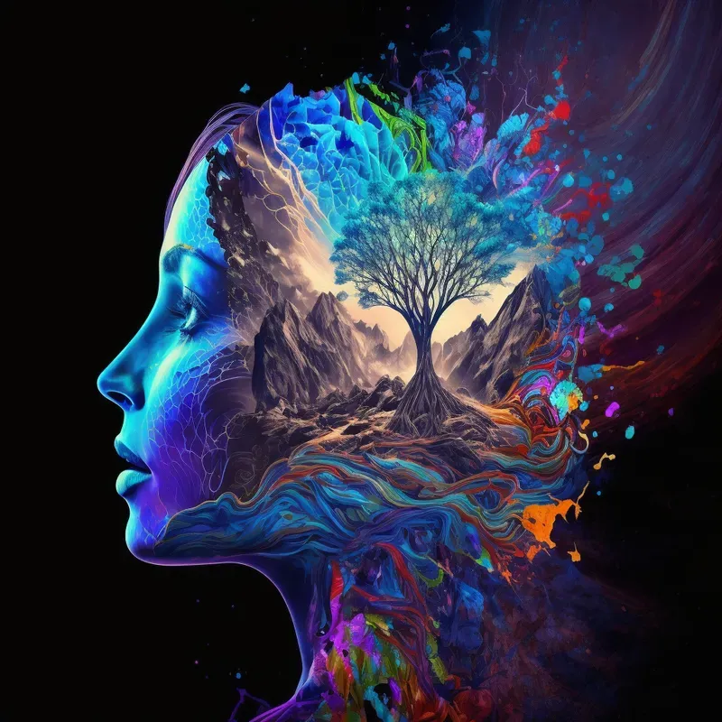 Psychedelic Humans Wallpapers Midjourney Prompt | PromptBase