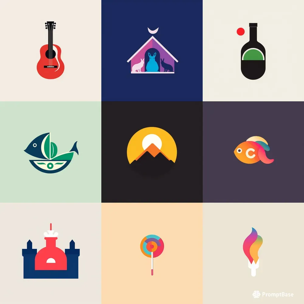 Simple Elegant And Fun Logos Midjourney Prompt | PromptBase