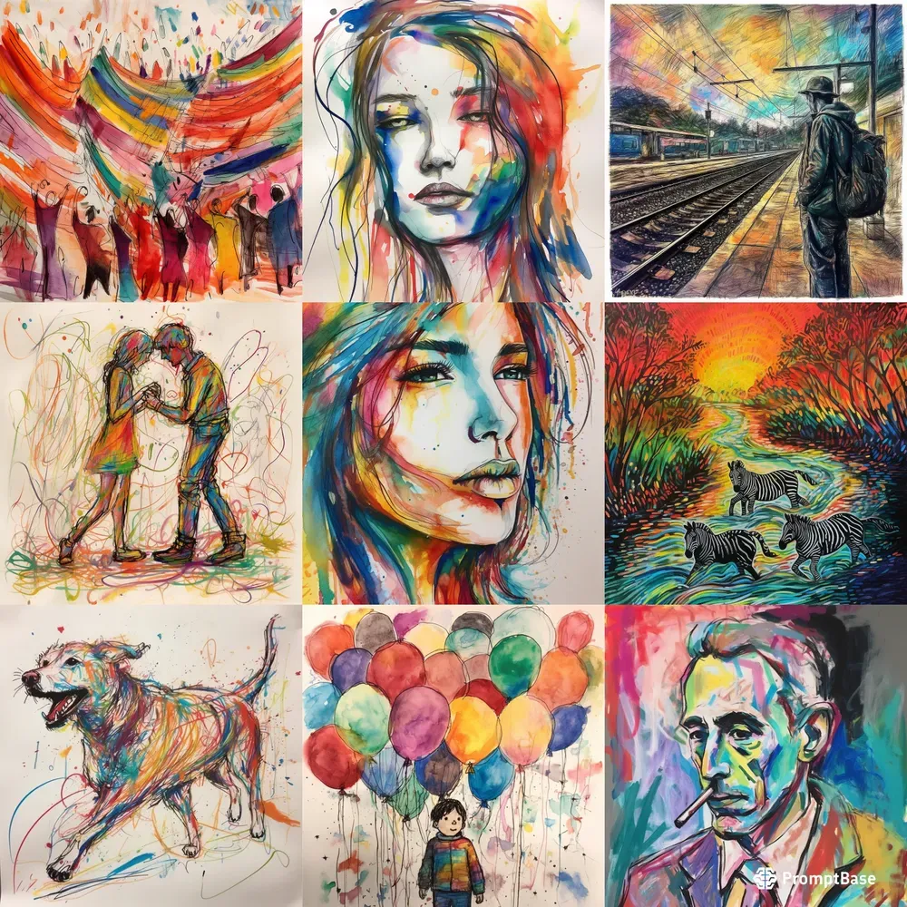 Extravagant Posters Of Colors Midjourney Prompt | PromptBase