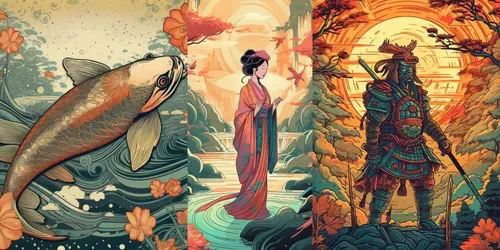 Japanese Ukiyoe Illustrations Midjourney Prompt | PromptBase