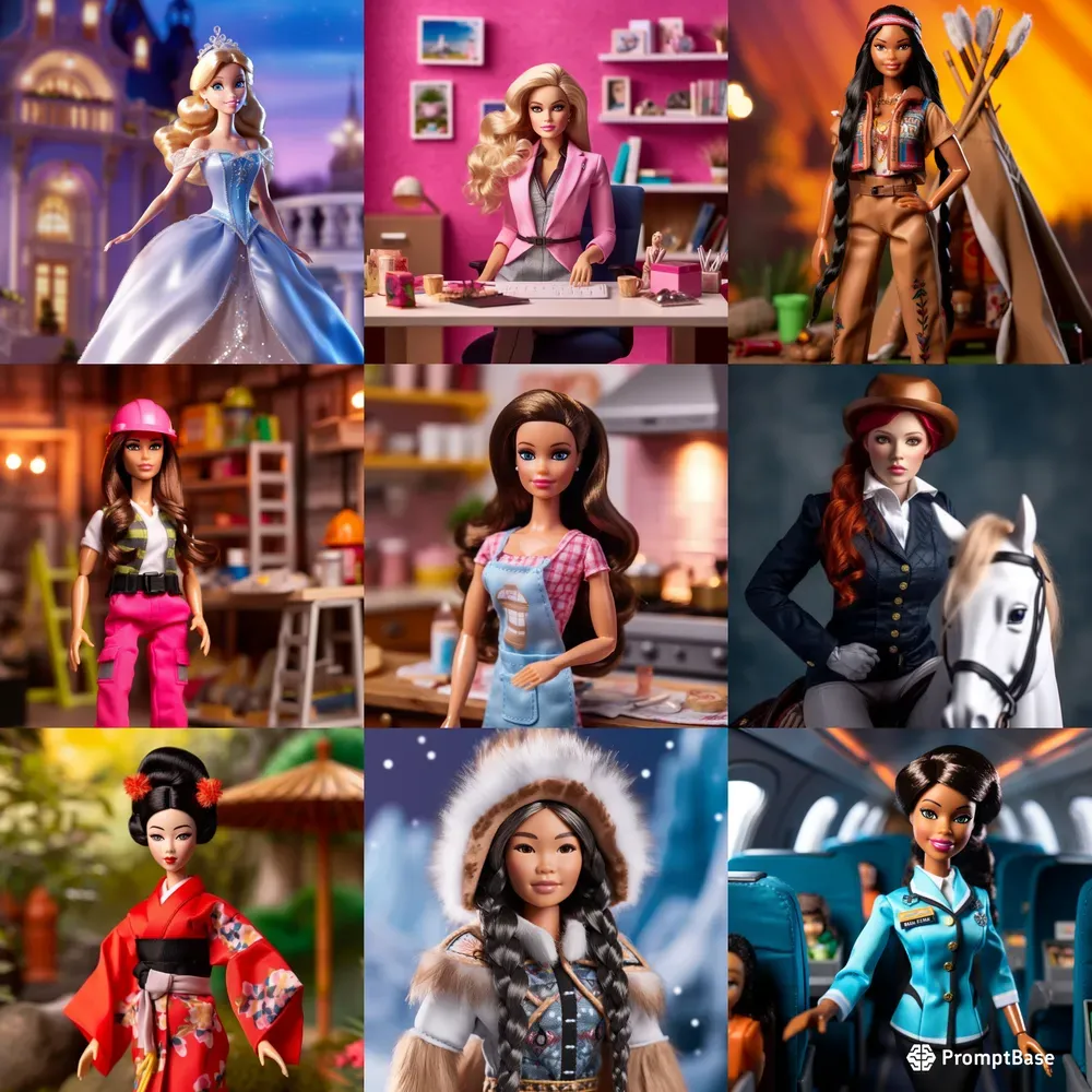 The Barbie Dolls Of Your Choice Midjourney Prompt | PromptBase