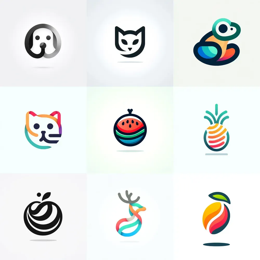 Minimalist Symbolic Logo Vectors DALL·E Prompt | PromptBase