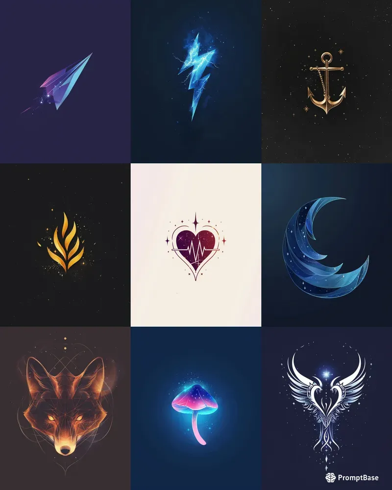 Celestial Fantasy Core Logos Midjourney Prompt | PromptBase