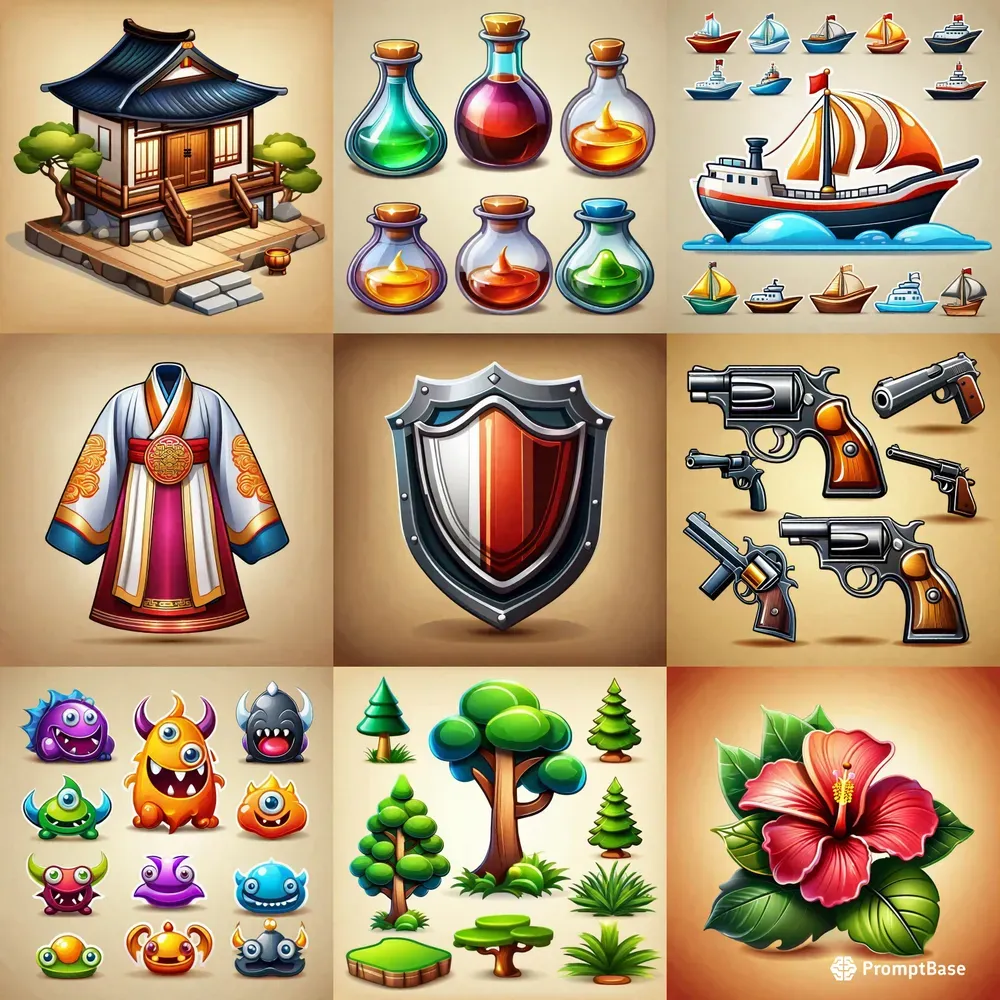 Vector Game Icons Stable Diffusion Prompt | PromptBase