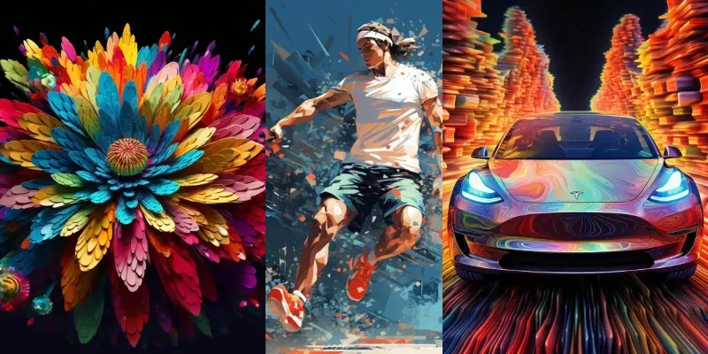 Fusion Of Pixel Art Paintings Midjourney Prompt | PromptBase