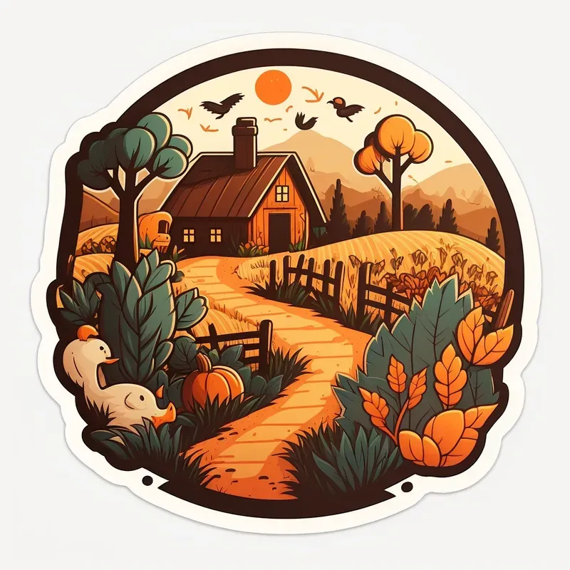 Landscape Sticker Illustrations Midjourney Prompt | PromptBase