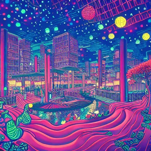 Psychedelic Japanese Cities Prompt | PromptBase