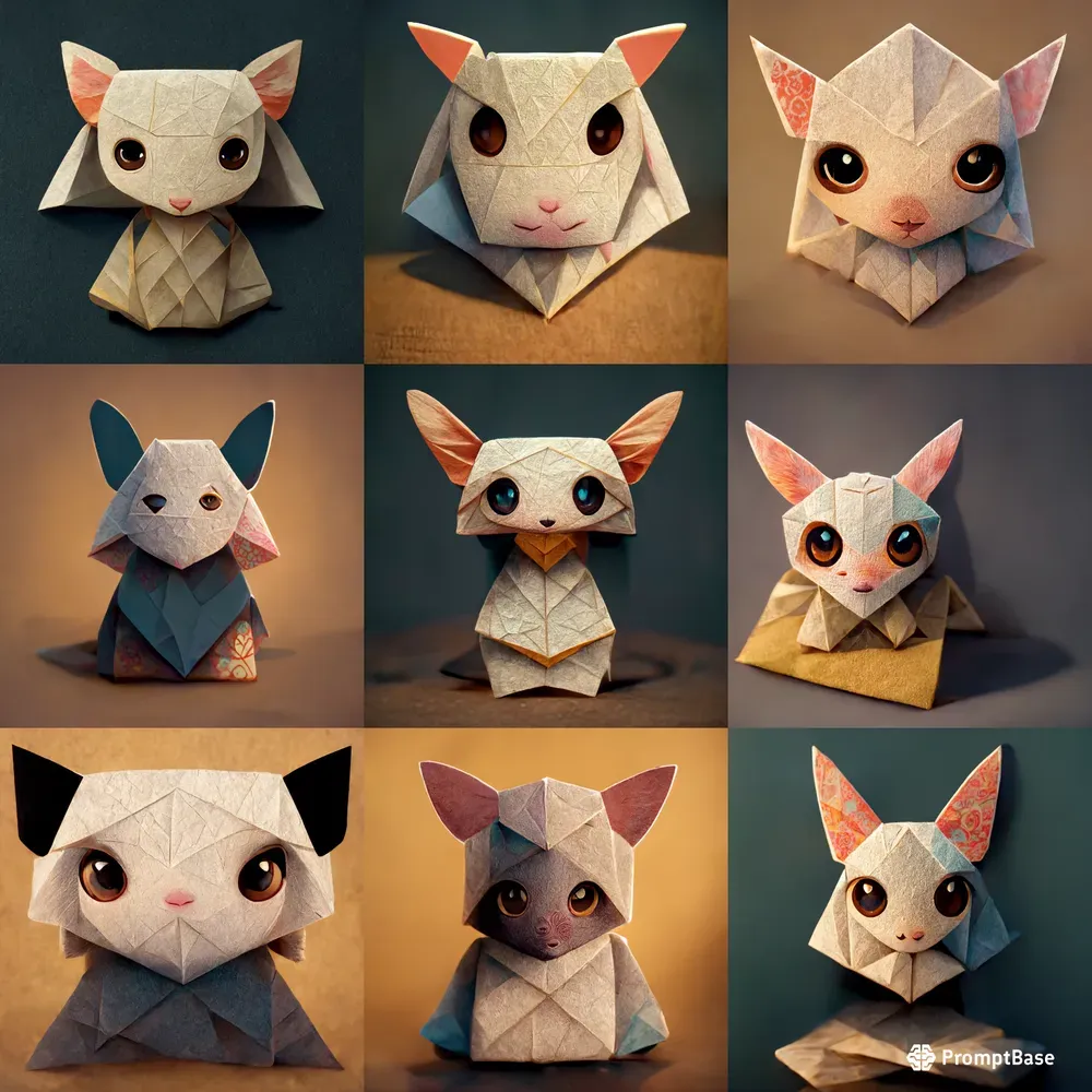 Origami Animal Avatars Midjourney Prompt | PromptBase