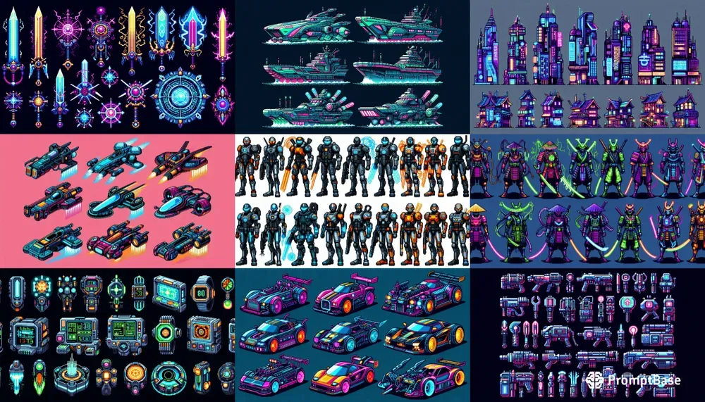 8bit Pixel Art Sprites DALL·E Prompt | PromptBase