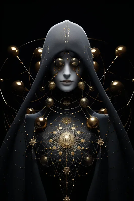 Celestial Geometry Minimalist Artistry Midjourney Prompt | PromptBase