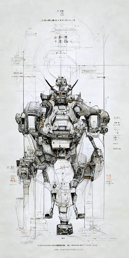 Mecha Blueprint Midjourney Prompt | PromptBase