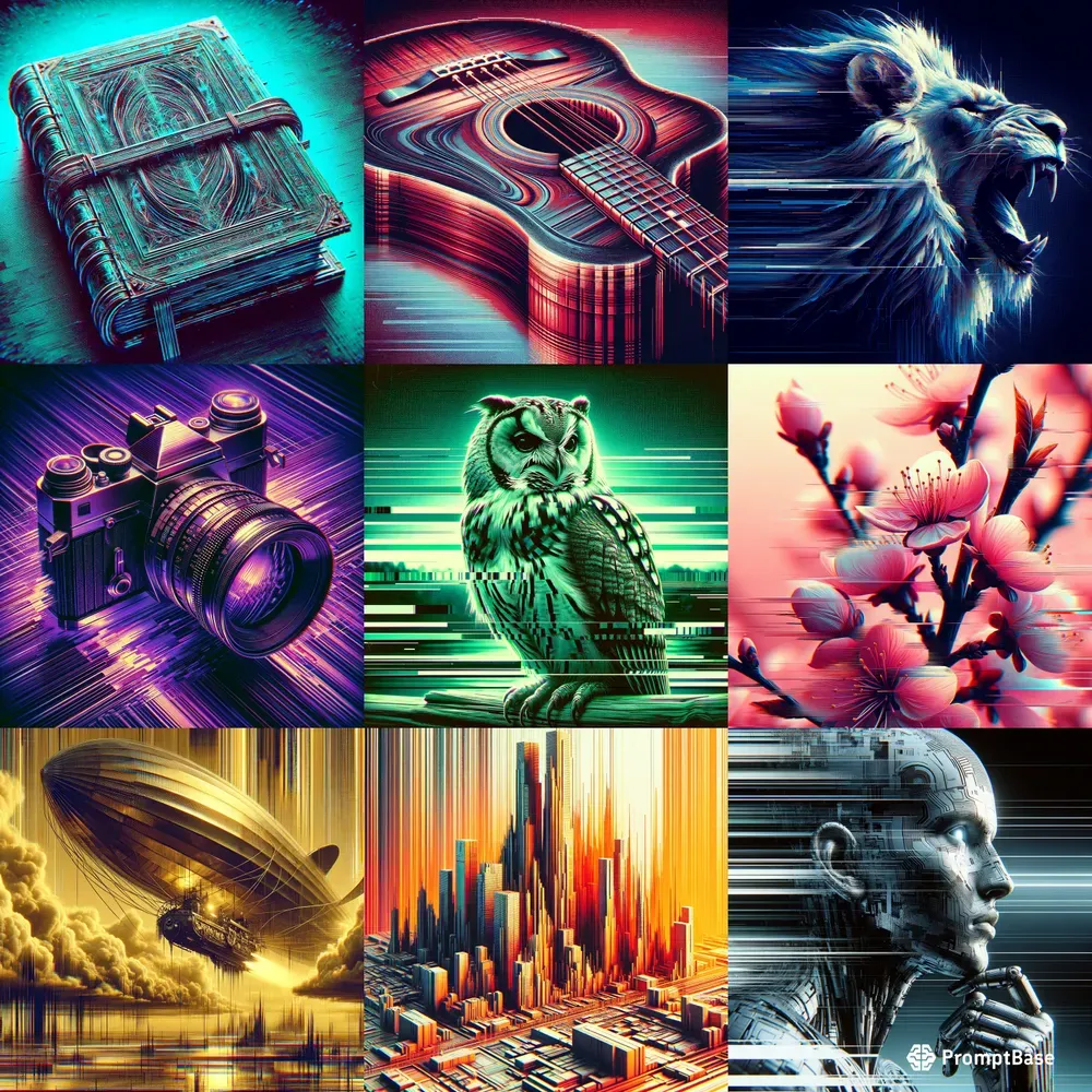 Cinematic Glitch Objects DALL·E Prompt | PromptBase