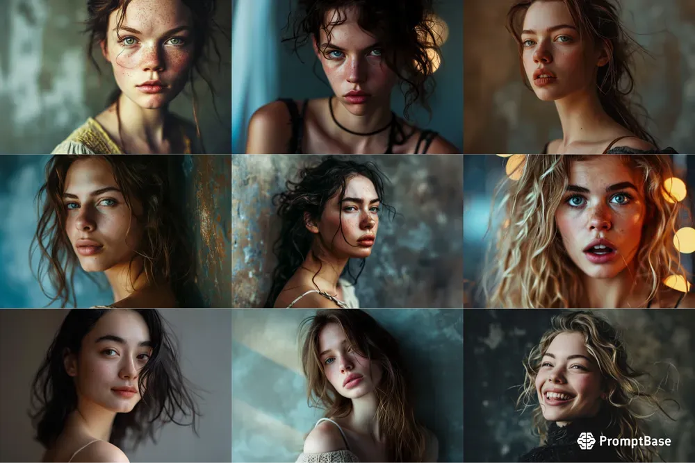 Hyperrealistic Female Portraits Midjourney Prompt | PromptBase