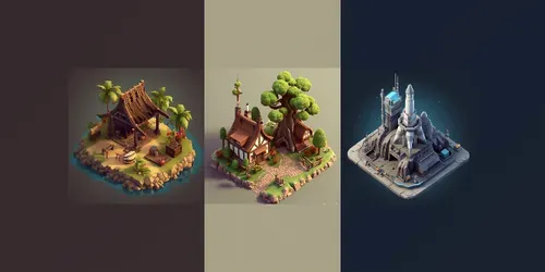 Custom 3D Isometric Game Assets Midjourney Prompt | PromptBase