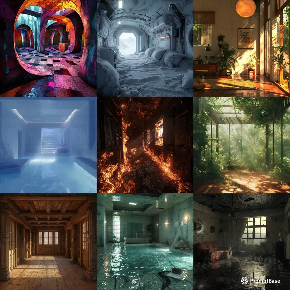 Abstract Rooms Midjourney Prompt | PromptBase