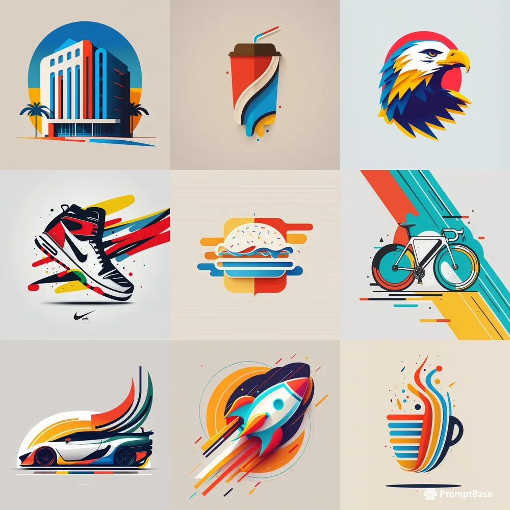 Primary Colors Logos Midjourney Prompt | PromptBase