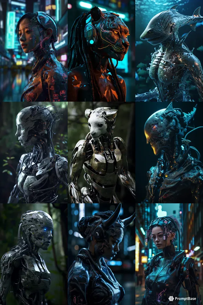 Cyber Human-animal Hybrids Midjourney Prompt | PromptBase