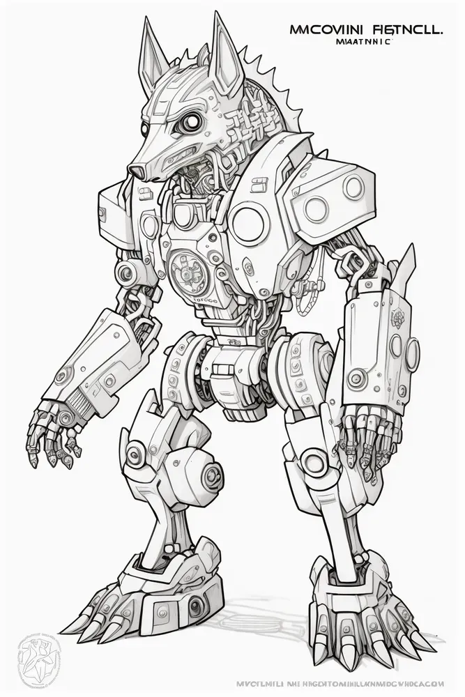 Mech Suit Characters Coloring Book Pages Midjourney Prompt | PromptBase