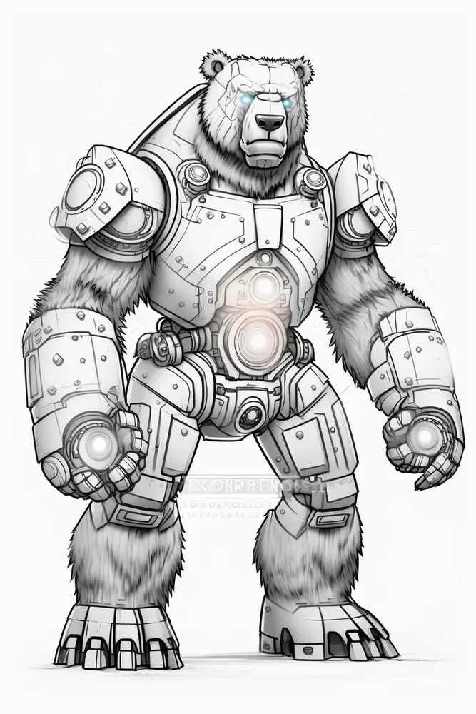 Mech Suit Characters Coloring Book Pages Midjourney Prompt | PromptBase