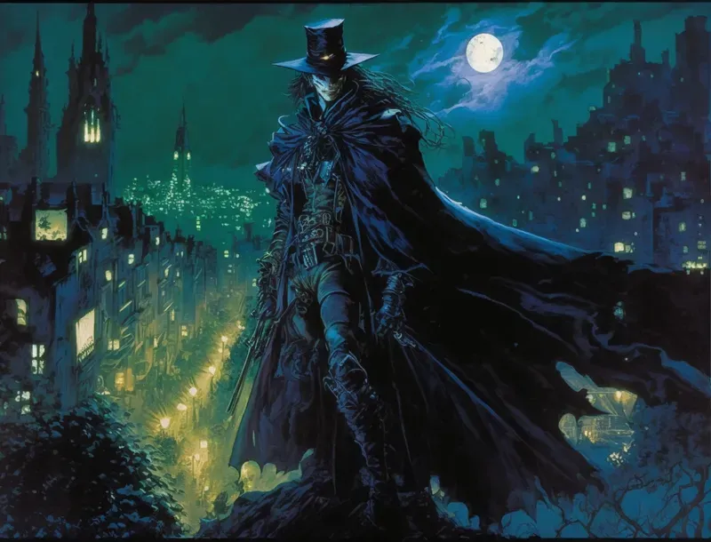 Vampire Hunter Comic Illustrations Midjourney Prompt | PromptBase