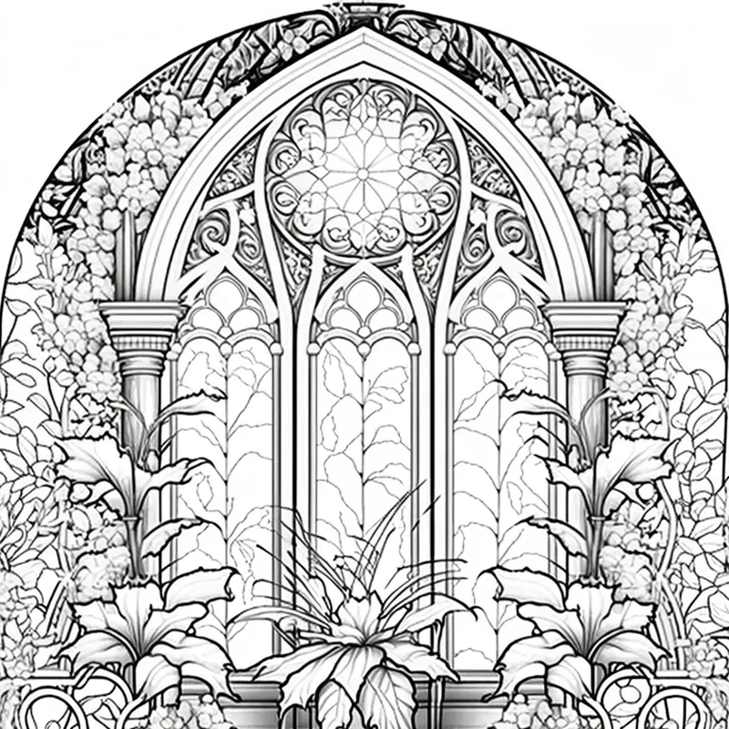 Elegant Stained Glass Coloringbook Pages Midjourney Prompt | PromptBase