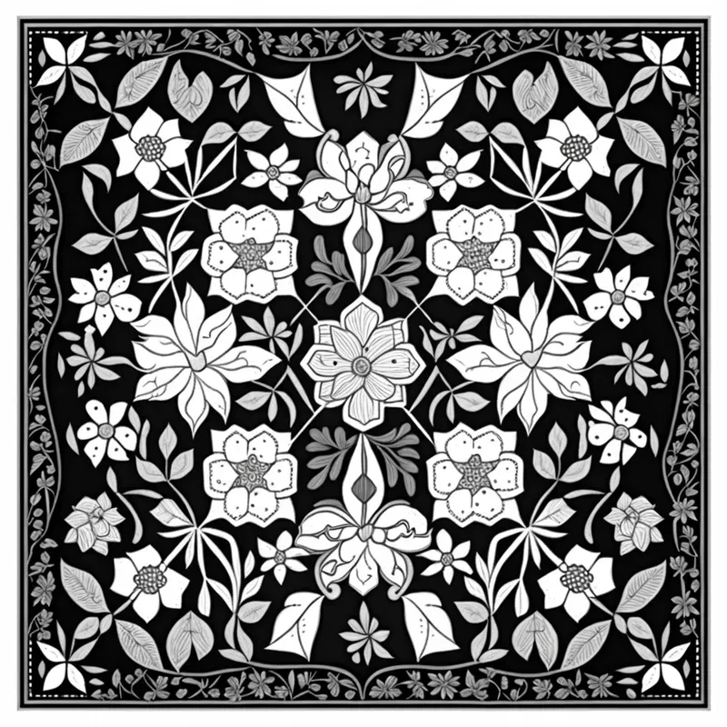 Beautiful Patchwork Quilt Coloring Pages Midjourney Prompt | PromptBase