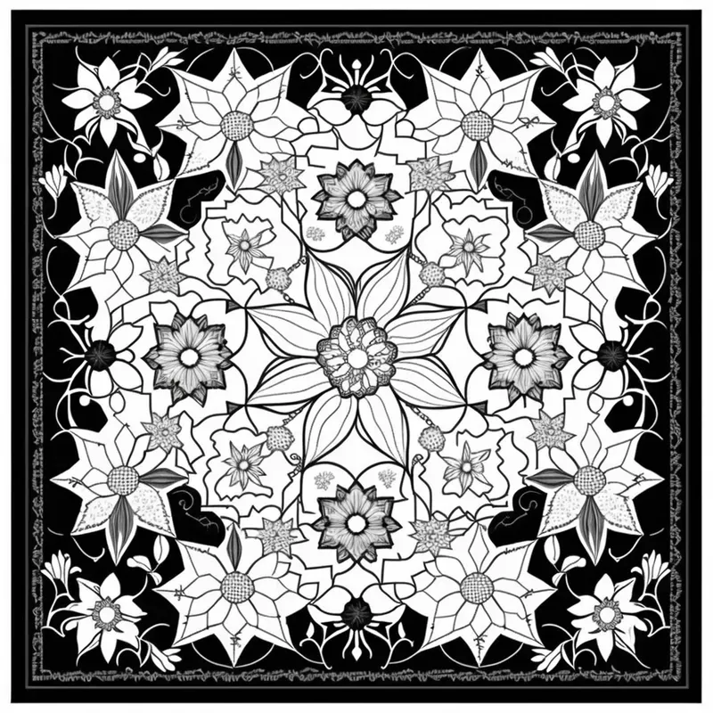 Beautiful Patchwork Quilt Coloring Pages Midjourney Prompt | PromptBase