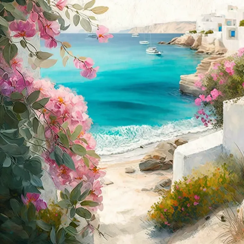 Mediterranean Paradise Wall Art Midjourney Prompt | PromptBase