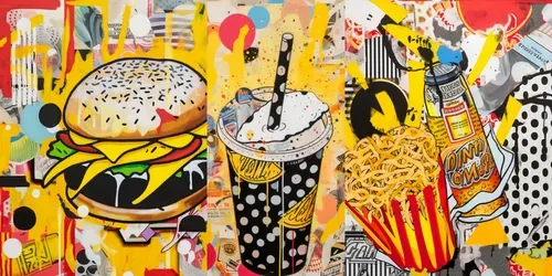 Abstract Food Pop Art Midjourney Prompt | PromptBase