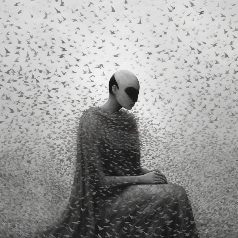 Black White Surrealism Charcoal Art Midjourney Prompt | PromptBase