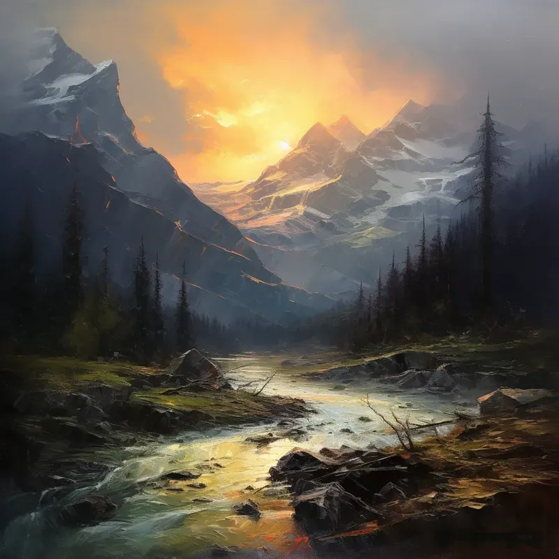 Exquisite Scenery Textured Oil Paintings Midjourney Prompt | PromptBase