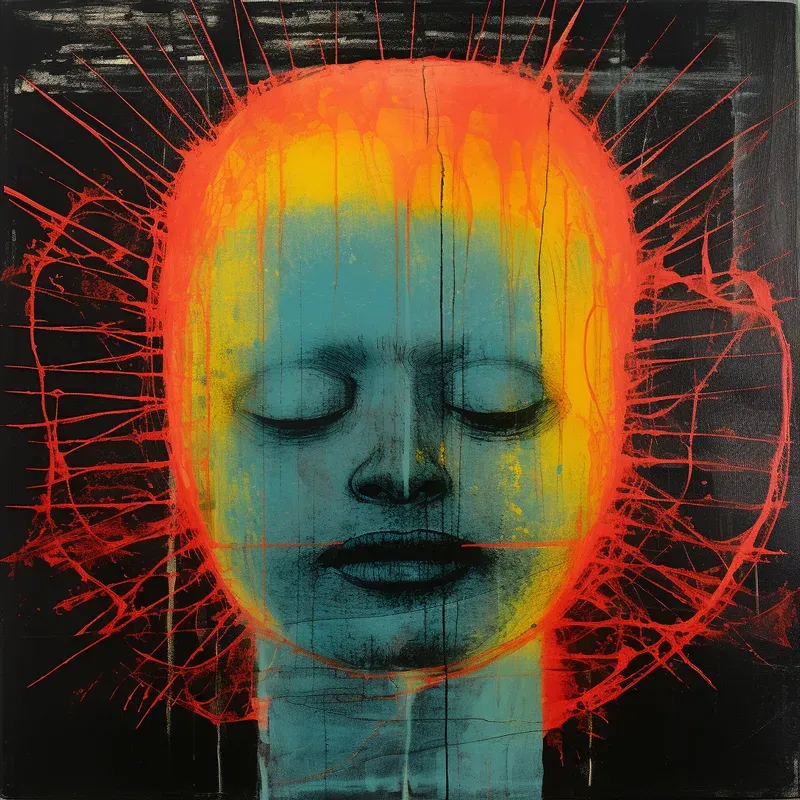 Abstract Modern Art Gelli Prints Midjourney Prompt | PromptBase