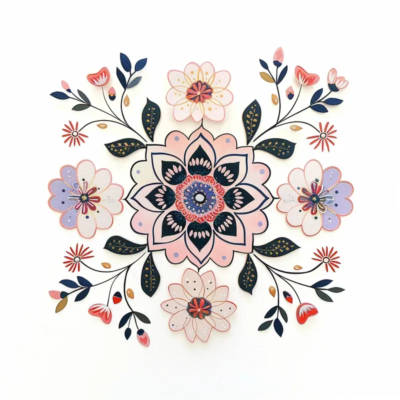 Whimsical Vector Folk Art Stickers Midjourney Prompt | PromptBase