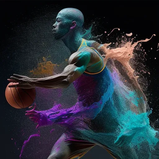 Dynamic Colourful Sports Illustrated Poses Midjourney Prompt | PromptBase