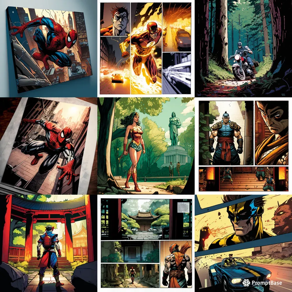 Marvel Comic Style Illustrations Midjourney Prompt | PromptBase